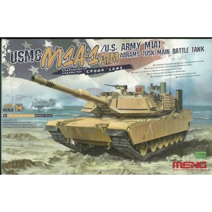 Jual MENG 1/35 USMC M1A1 AIM/U.S. Army M1A1 Abrams Tusk Main Battle Tank | Shopee Indonesia