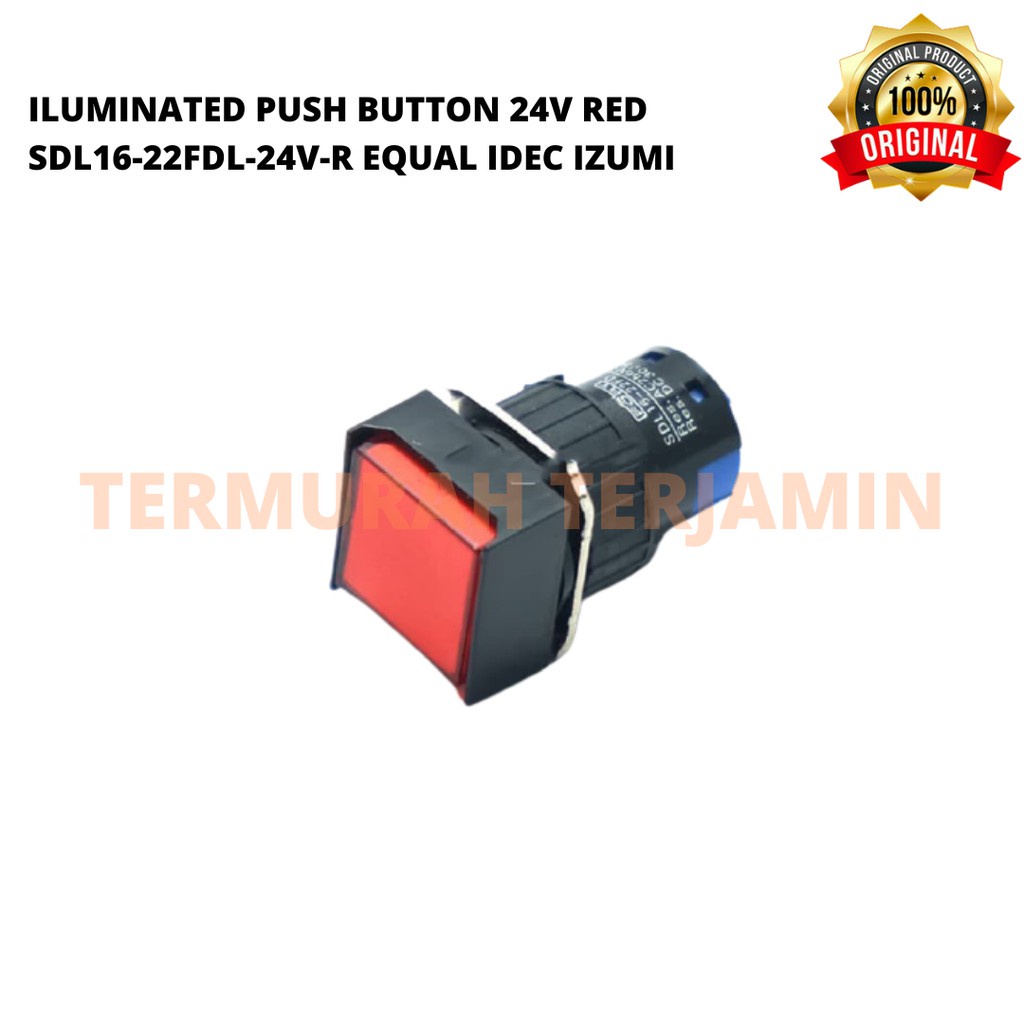 Jual ILUMINATED PUSH BUTTON 24V RED SDL16-22FDL-24V-R EQUAL IDEC IZUMI ...