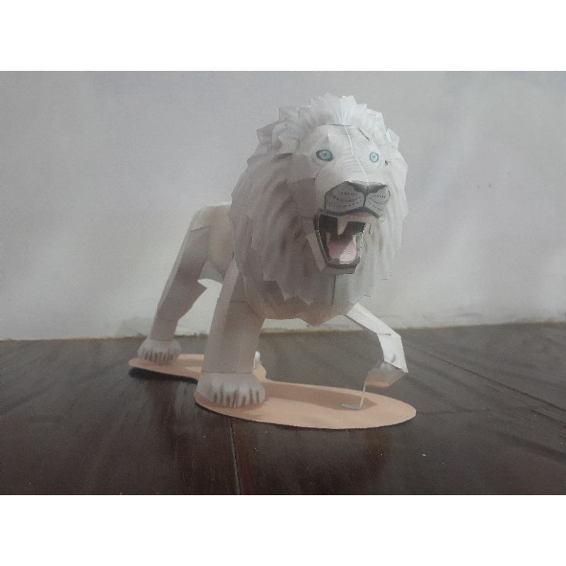 Jual Papercraft Realistic Animal: White Lion | Shopee Indonesia