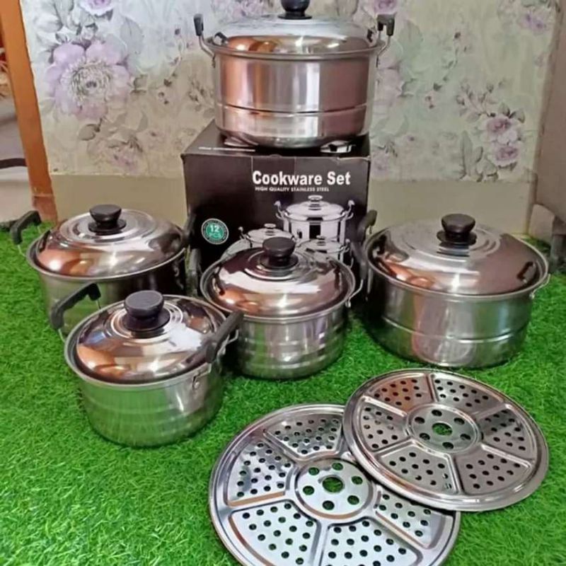 Jual panci 5 susun/ high pots steamer/ cookware set/panci set stainless ...
