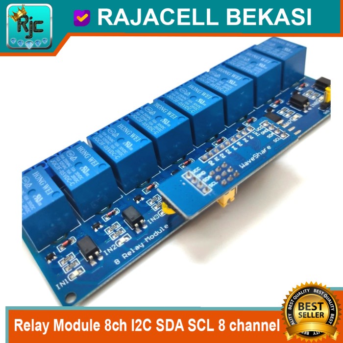 Jual Relay Module 8ch I2C SDA SCL 8 channnel 5V i2C PCF8574T Arduino ...