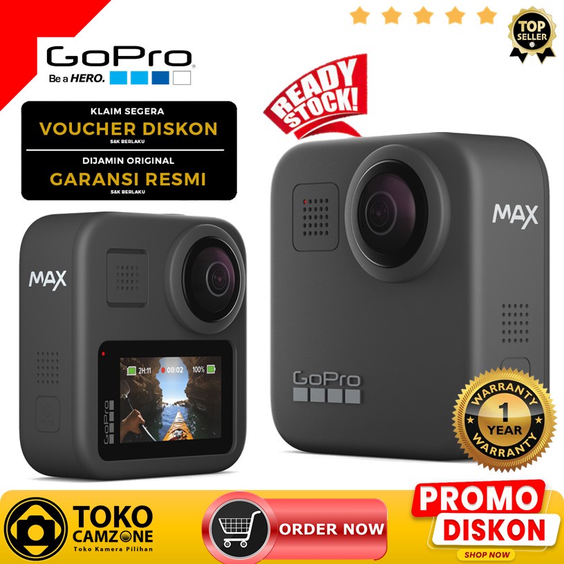 Jual GoPro MAX 360 Action Camera Garansi RESMI | Shopee Indonesia