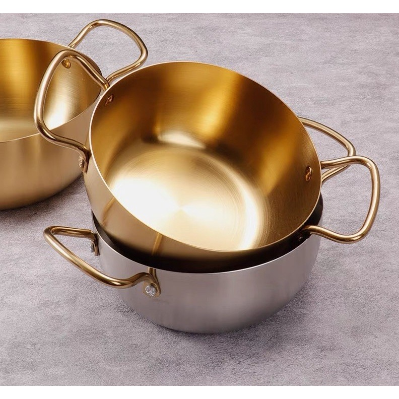 Jual Ramyeon Cooking Pot Gold Panci Ramen Korea Emas Stainless Tebal 18 ...