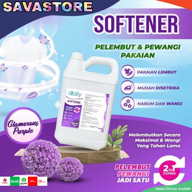 Jual SOFTENER 2 IN 1 PEWANGI DAN PELEMBUT PAKAIAN - DAILY SOFTENER 5 LITER WANGI GLAMOUR HARUM ...