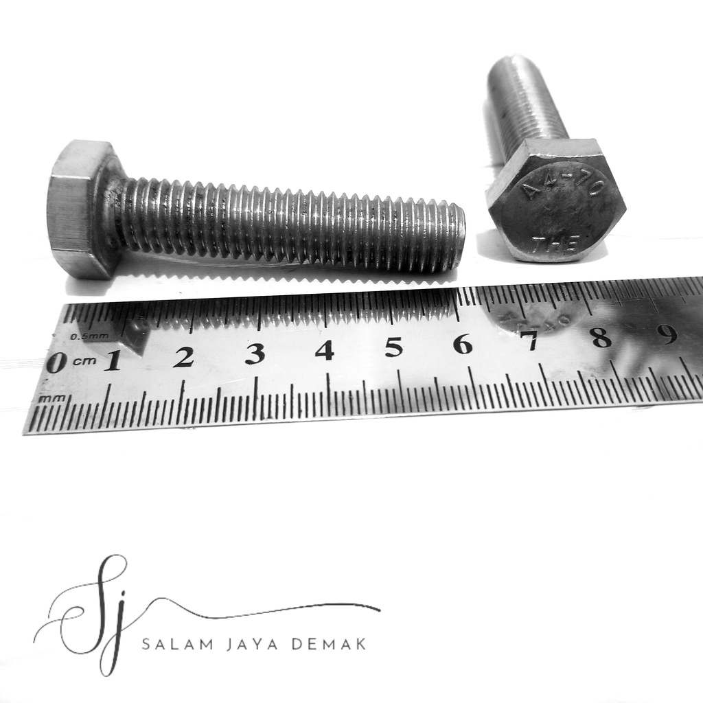 Jual M12 X 50 BAUT HEX THE A4 70 STAINLESS STEEL SUS 316 ANTI KARAT | Shopee Indonesia