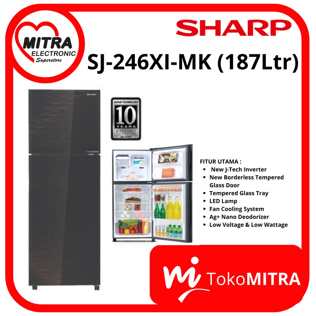 Jual LEMARI ES 2 PINTU SHARP SJ-246XI-MK (187 Ltr) | Shopee Indonesia