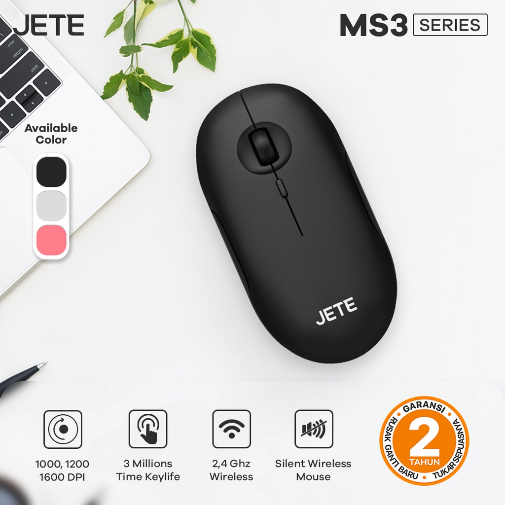 Jual Mouse Wireless Silent Mouse Wireless JETE MS3 - Garansi 2 Tahun | Shopee Indonesia