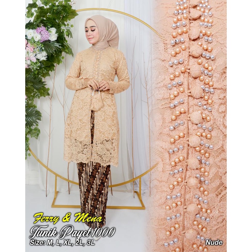 Jual Setelan Kebaya Tunik Payet Kancing 1000 / Kebaya Busui / Kebaya ...