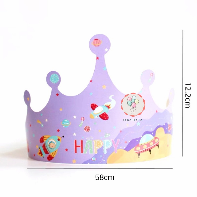 Jual TOPI ULANG TAHUN MAHKOTA HBD MOTIF / TOPI MAHKOTA / TOPI ULTAH ...