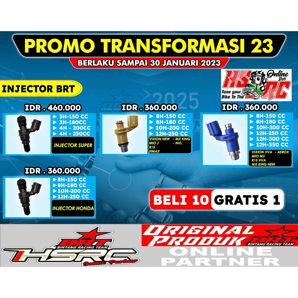 Jual INJECTOR RACING BRT VIXION NEW NVA NVL N MAX INJEKTOR R15 V2 10 ...