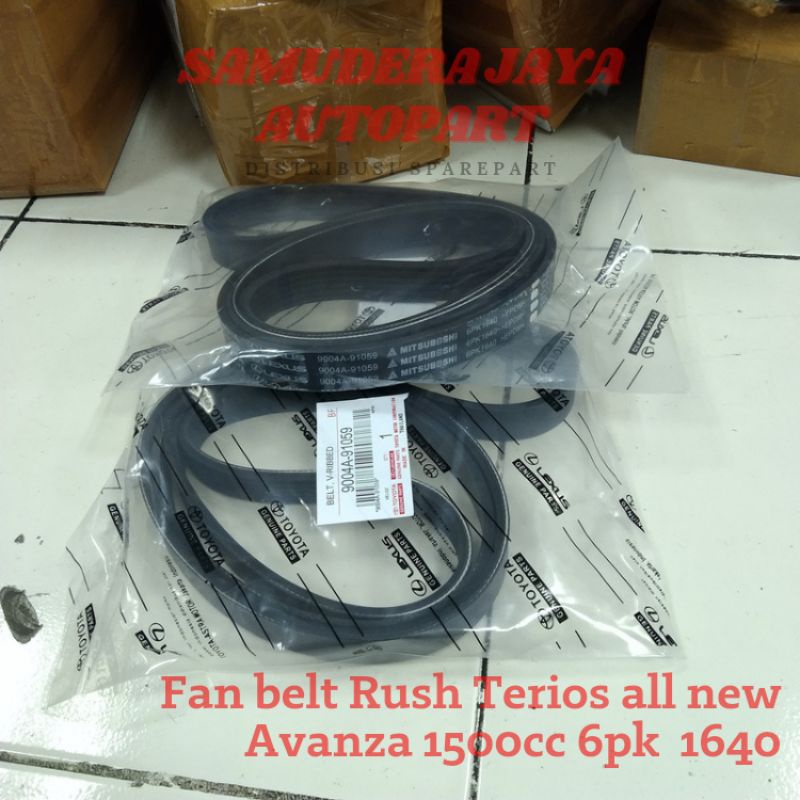Jual fan belt tali kipas v belt 6pk1640 Rush Terios Veloz all new Avanza 1.5 1500cc 9004A-91059 ...