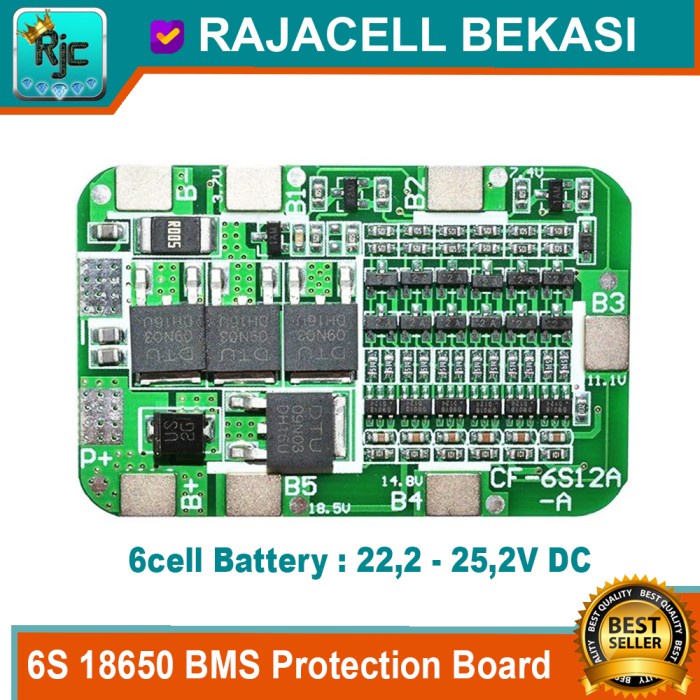 Jual 6S 15A 18650 BMS Battery Protection Board 24V 22-25V Lithium ...