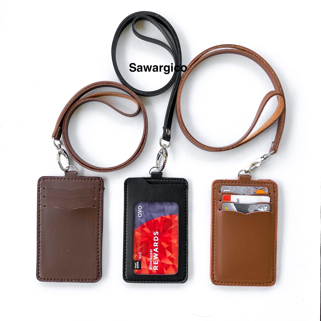 Jual ID Card Holder Name Tag Holder Kulit - 01 | Shopee Indonesia