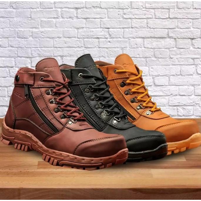 Jual Sepatu boots safety pria crocodile proyek kerja lapangan ujung ...