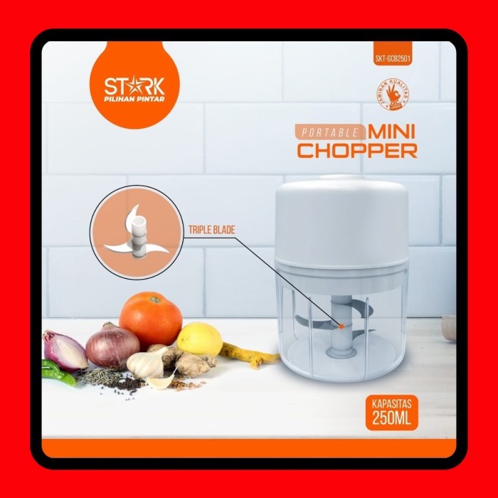 Jual STARK Mini Chopper/Garlic Chopper Portable 250 ml | Shopee Indonesia