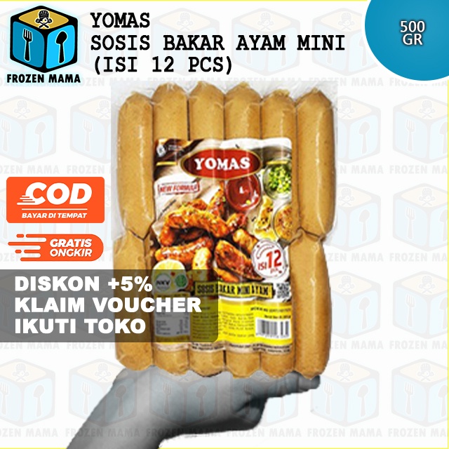 Jual YOMAS Sosis Bakar Ayam Mini (12 pcs) Frozen Food Makanan Olahan ...