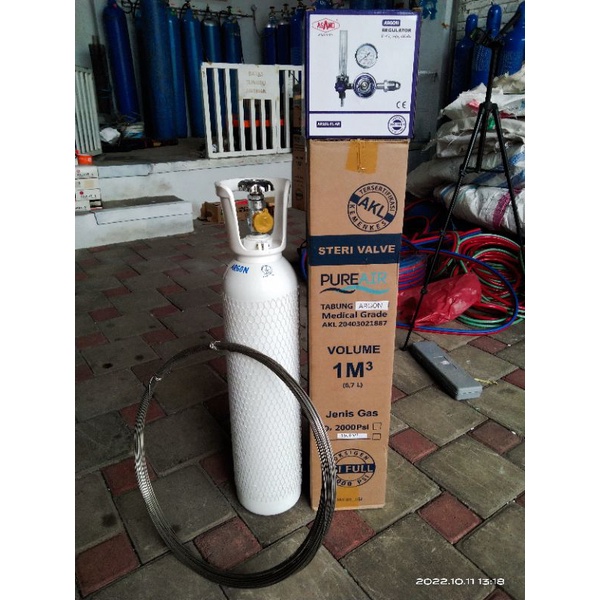 Jual Tabung Baru 1m3 Argon + isi + Regulator baru + (Bonus) Pakan Las ...