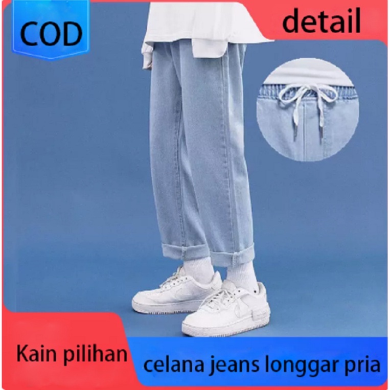 Jual Celana Kasual Korea Celana Longgar Celana Kasual Pria Celana Jeans ...