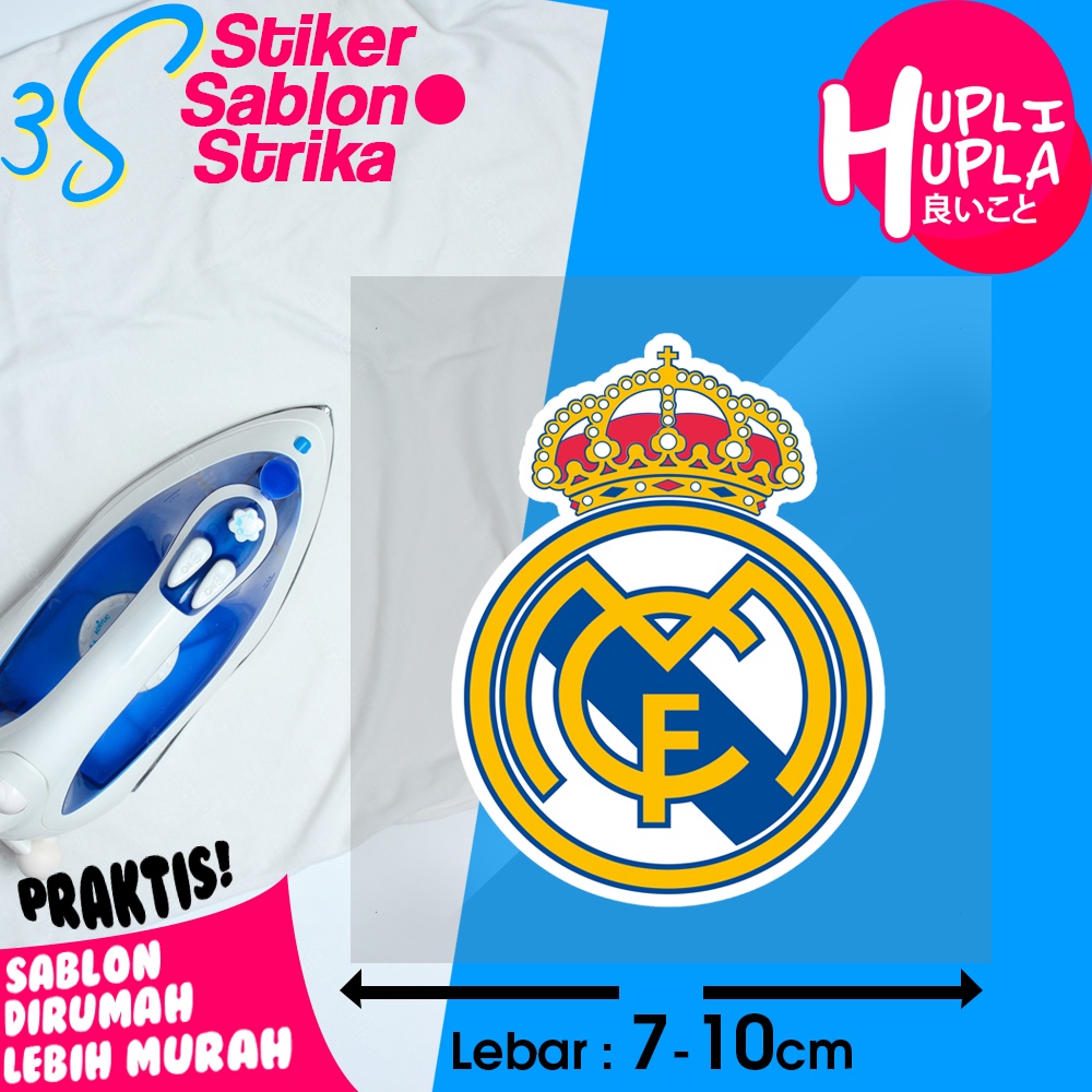 Jual Stiker Sablon Setrika Real Madrid Klub Sepak Bola Liga Spanyol ...