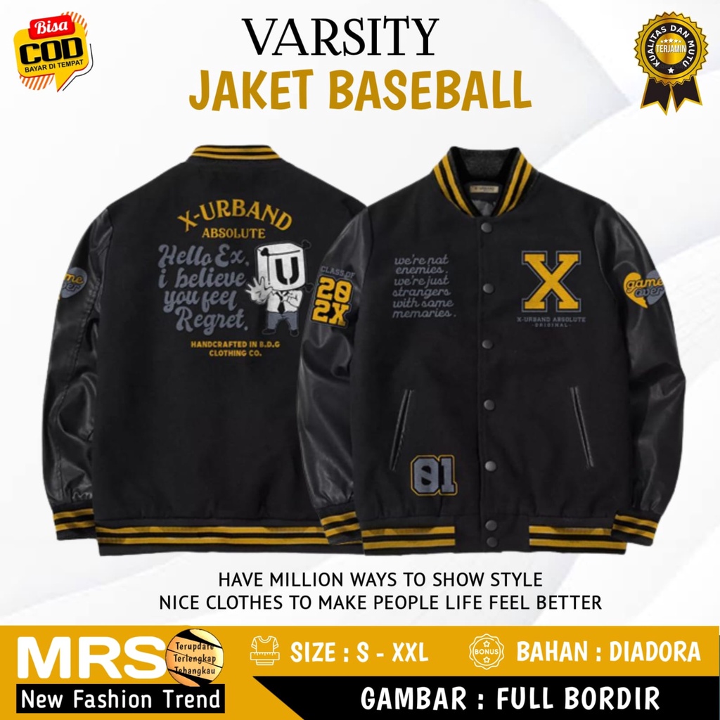Jual Jaket Varsity University Baseball Vintage Full Bordir Casual Kece ...