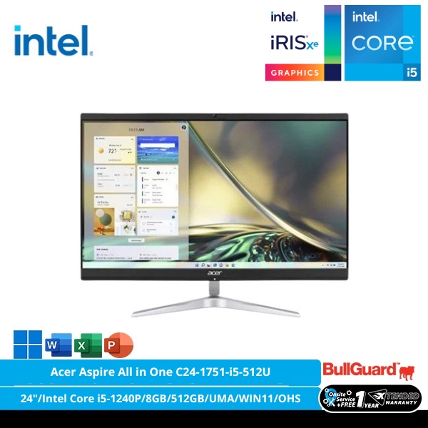Jual Acer Aspire All in One C24-1751-i5-512U [24"/Intel Core i5-1240P ...