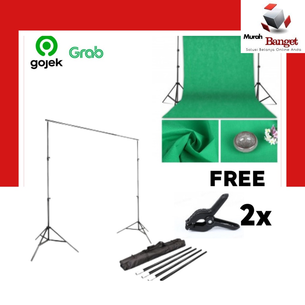 Jual Paket Stand Backdrop dengan Kain (FREE 2 KLIP) | Shopee Indonesia