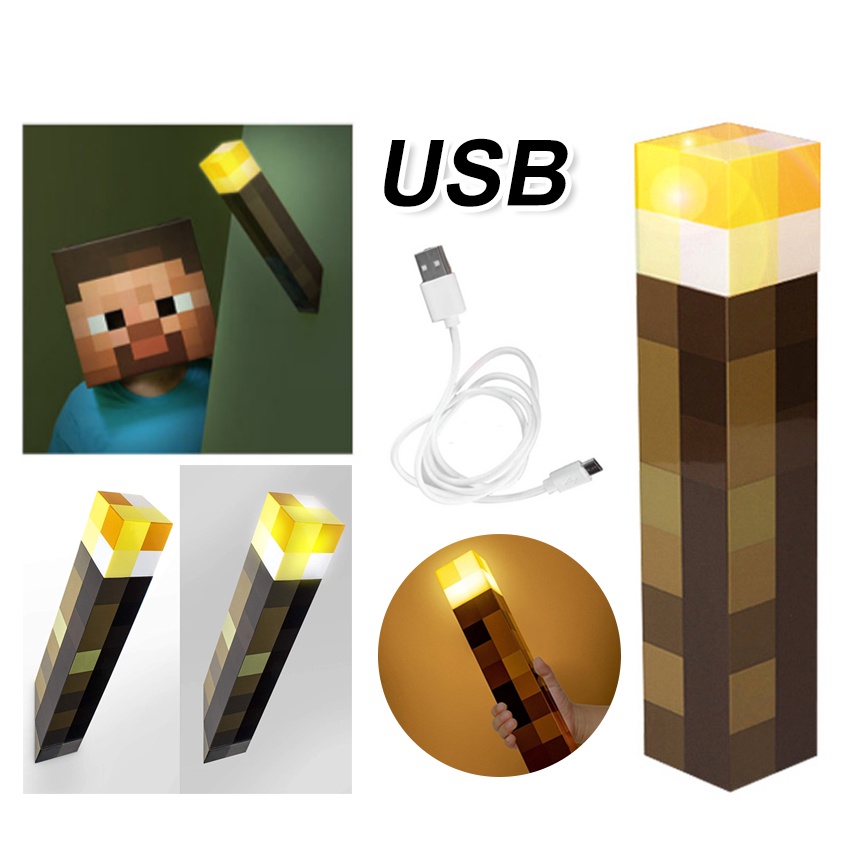 Jual Light Up Minecraft Torch Minecraft LED Torch Light Dukung usb ...