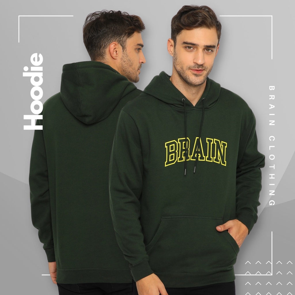 Jual Brain Clothing Hoodie Pria MOSS HD warna Hijau | Shopee Indonesia