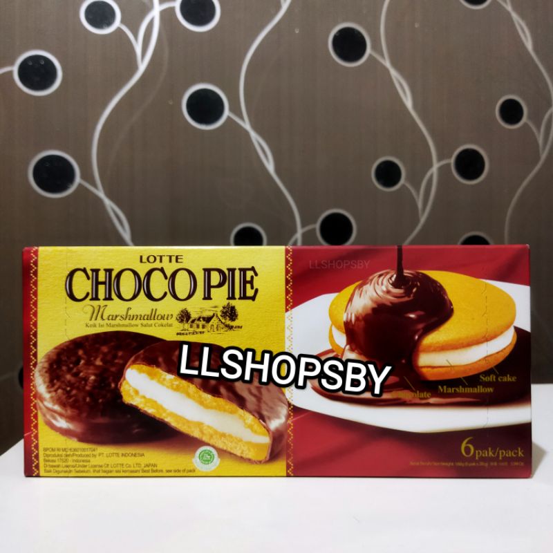 Jual lotte choco pie marshmallow isi 6 lotte choco pie strawberry marshmallow | Shopee Indonesia