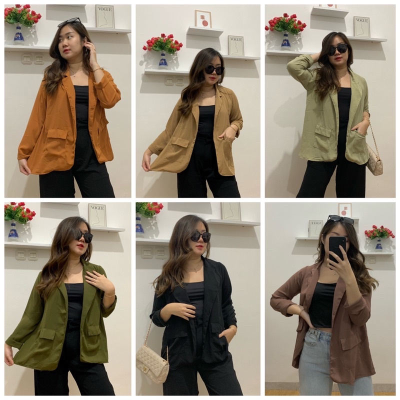 Jual KayLa blazer pocket - outer kemeja kerja ultimate | Shopee Indonesia