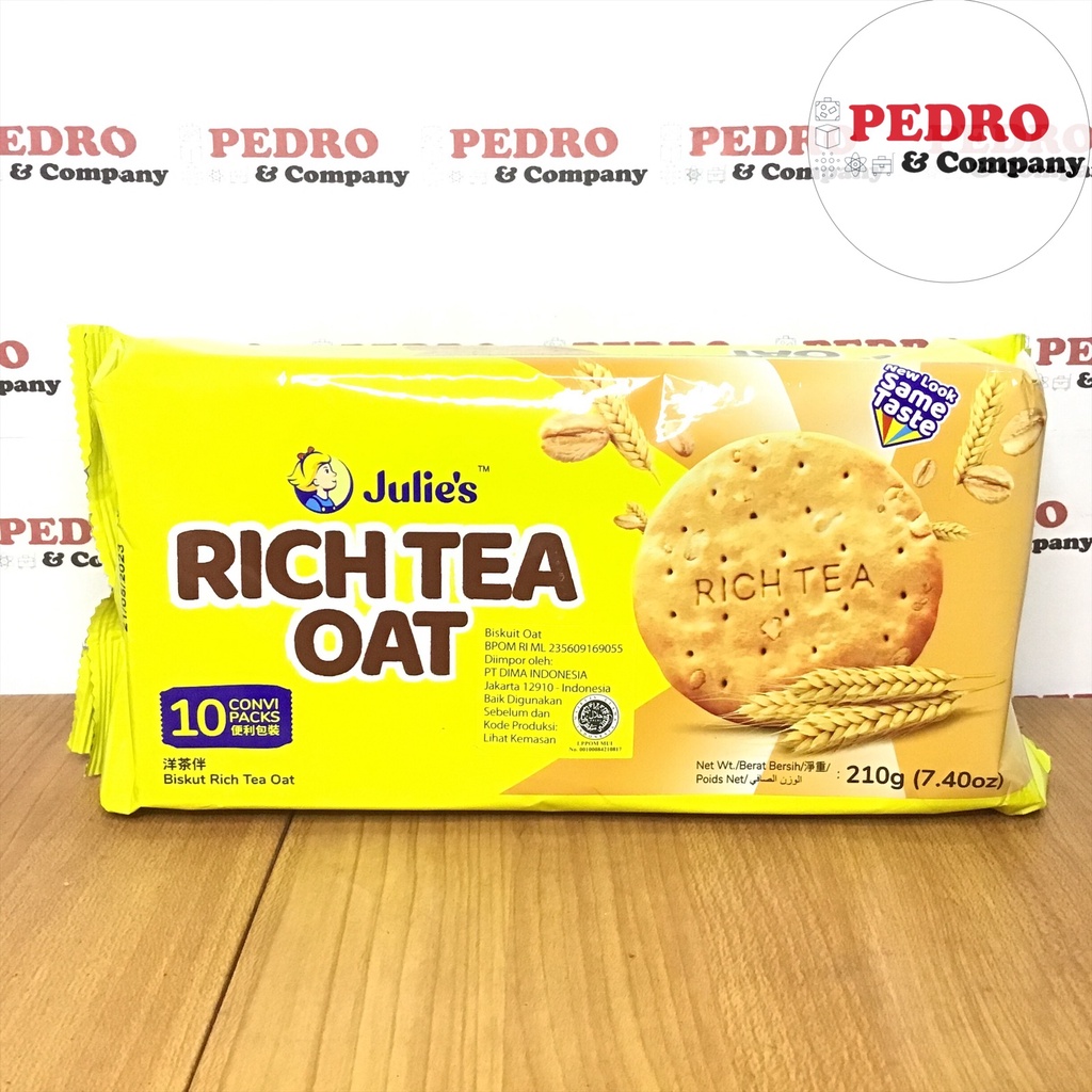 Jual Julies rich tea oat 210 gram - julie biskuit oats gandum 10 pack ...