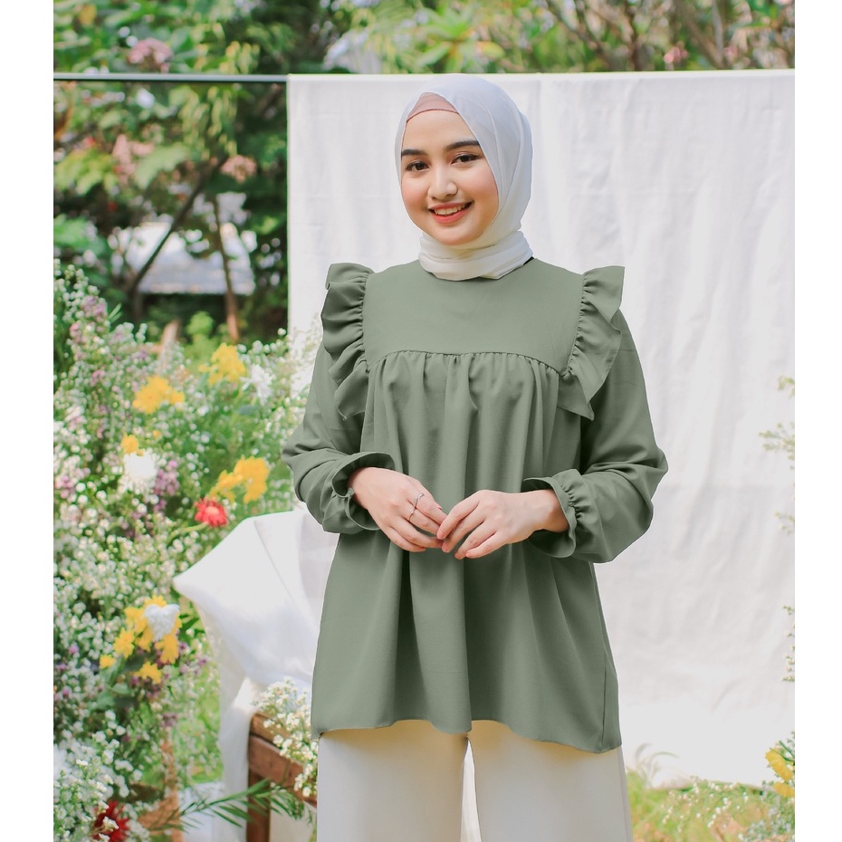 Jual DEMEN OUTFIT - Ruffline Blouse / Baju Wanita Terbaru 2025 / Outfit ...