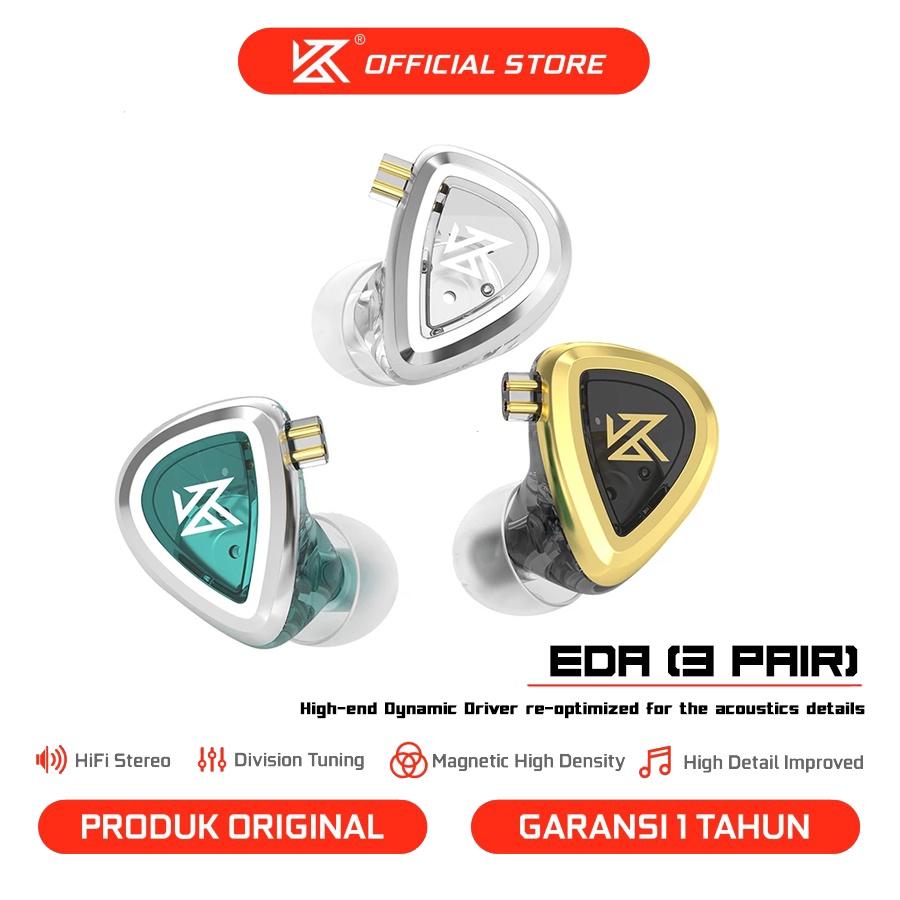 Jual [KZ Official Store] KZ EDA with Mic 3 Pair Earphone In Ear Monitor Bass Balanced Hi-Res 3 ...