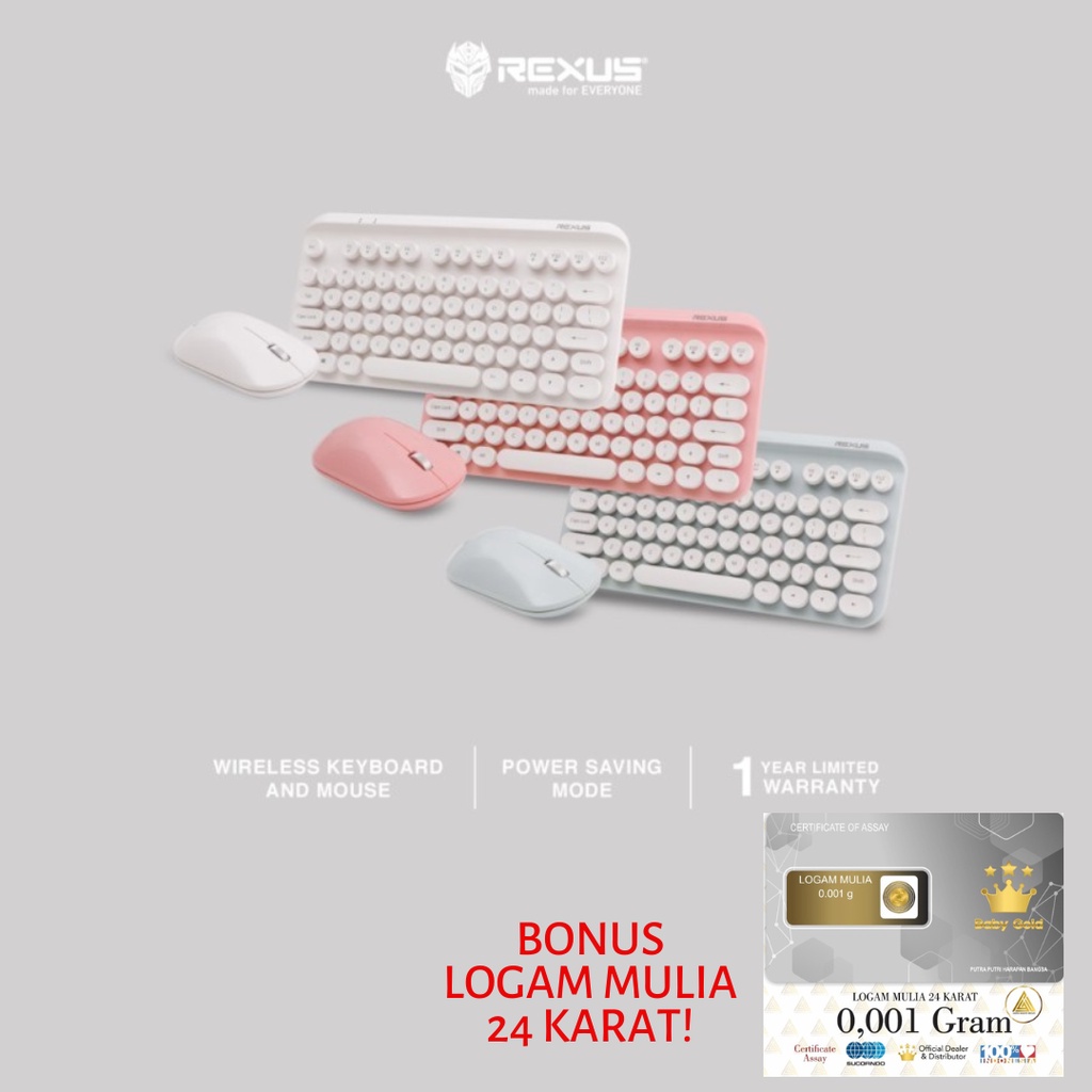 Jual Rexus KM9 Keyboard Mouse Combo/Keyboard Wireless | Shopee Indonesia