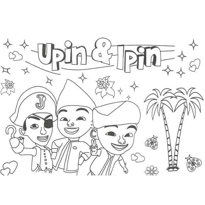 Jual Gambar Sketsa Mewarnai / Upin & Ipin / Part 1 / Gambar Sketsa ...