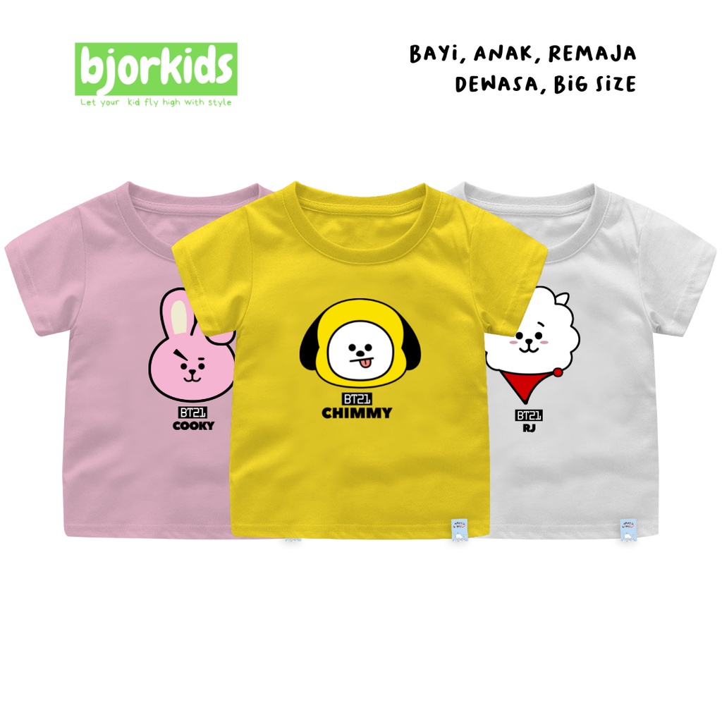 Jual Kaos BT21 BTS Bayi Anak Dewasa Chimmy Chooky Rj Bahan Katun Combed ...