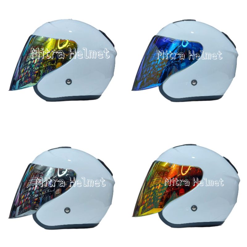 Jual Helm DYR Osaka Kyoto White Putih Kaca Venom Iridum | Shopee Indonesia