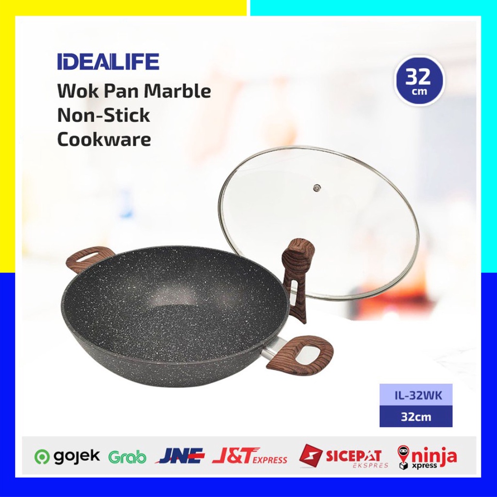 Jual IDEALIFE IL-32WK Wok Cookware - Panci Wajan (32cm) | Shopee Indonesia