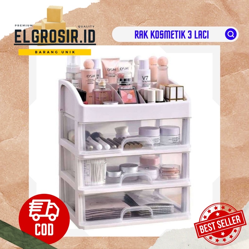 Jual Rak Kosmetik 3 Laci Rak Tempat Kosmetik / storage box / Rak ...