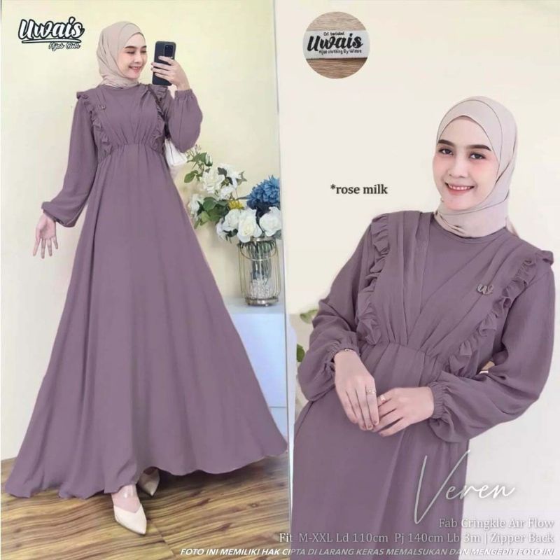 Jual 𝐏𝐆𝐌𝐓 • VEREN DRESS GAMIS CRINKLE AIRFLOW | Shopee Indonesia