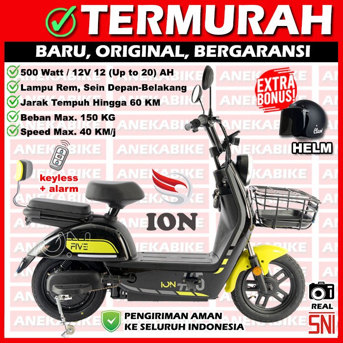 Jual New Sepeda Listrik ION 5 Five Garansi Resmi, Sepeda Listrik Dewasa ...