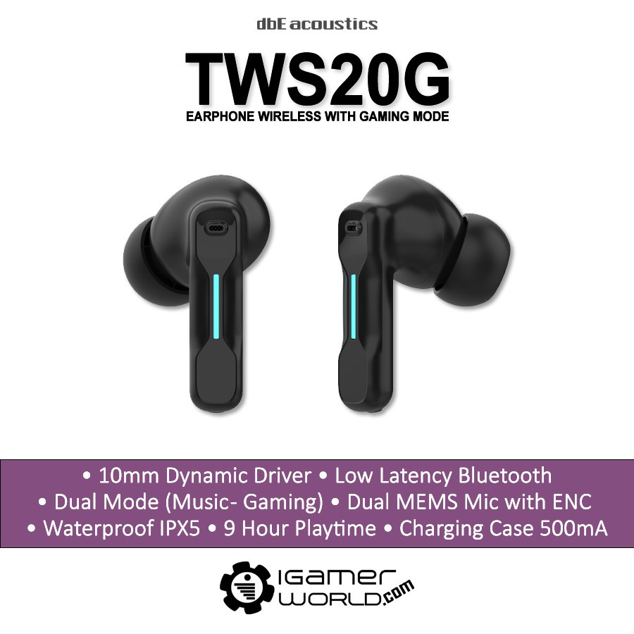 Jual dbE TWS20G Bluetooth TWS Earphone with Gaming Mode | Shopee Indonesia