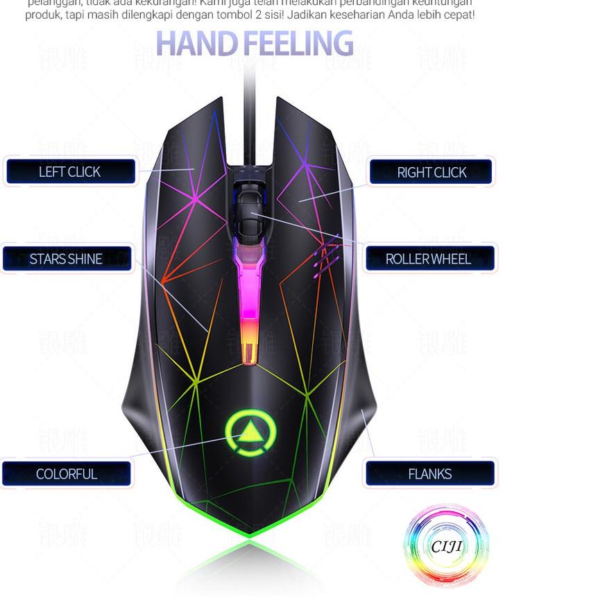 Jual EXCLUSIVE!CIJI Mouse Gaming G6 Dengan 7 Warna LED Logo Desain ...