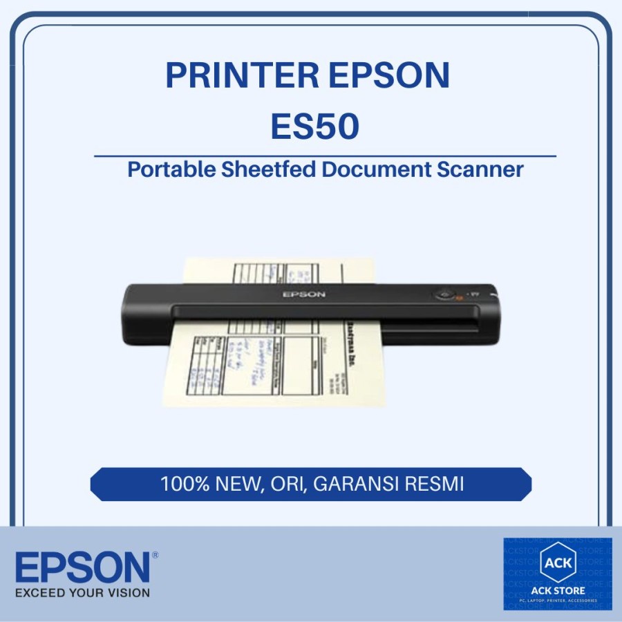Jual Scanner Epson Workforce ES50 ES 50 Portable Document SheetFed F4 ...
