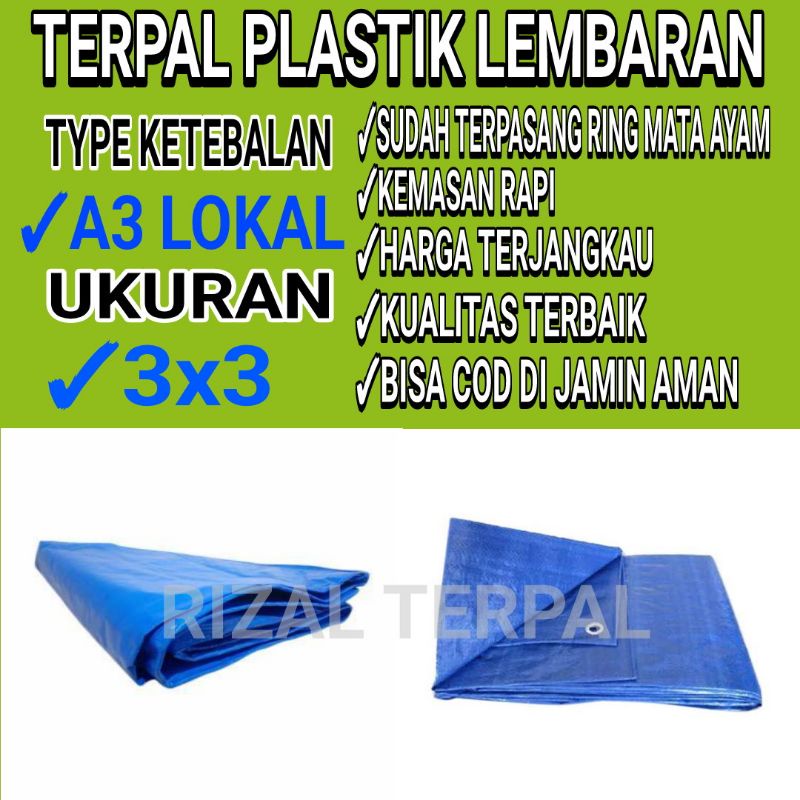 Jual Terpal plastik lembaran ukuran 3x3 Type ketebalan A3 lokal cap ...