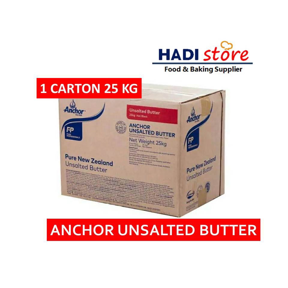 Jual ANCHOR UNSALTED BUTTER 25 KG 25KG BULK DUS | Shopee Indonesia