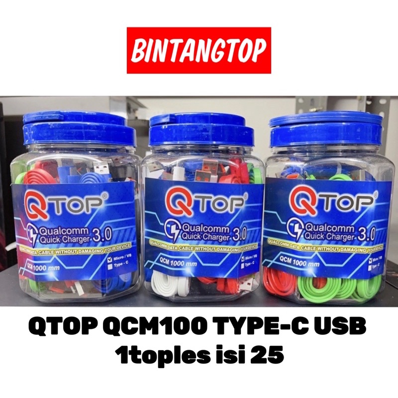 Jual Kabel data QTOP QCM100 TYPE C (1 TOPLES ISI 25) | Shopee Indonesia