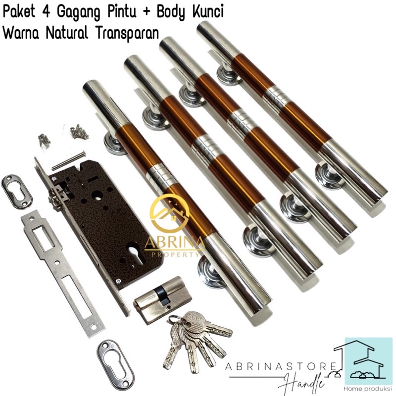 Jual paket 4 handle pintu rumah set kunci model suling lis tarikan ...