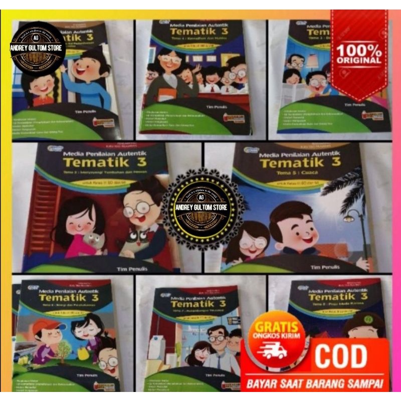 Jual MEDIA PENILAIAN AUTENTIK TEMATIK SD KELAS 3 TEMA 1 2 3 4 5 6 7 8 / MEDIAPENA / MP Tematik ...