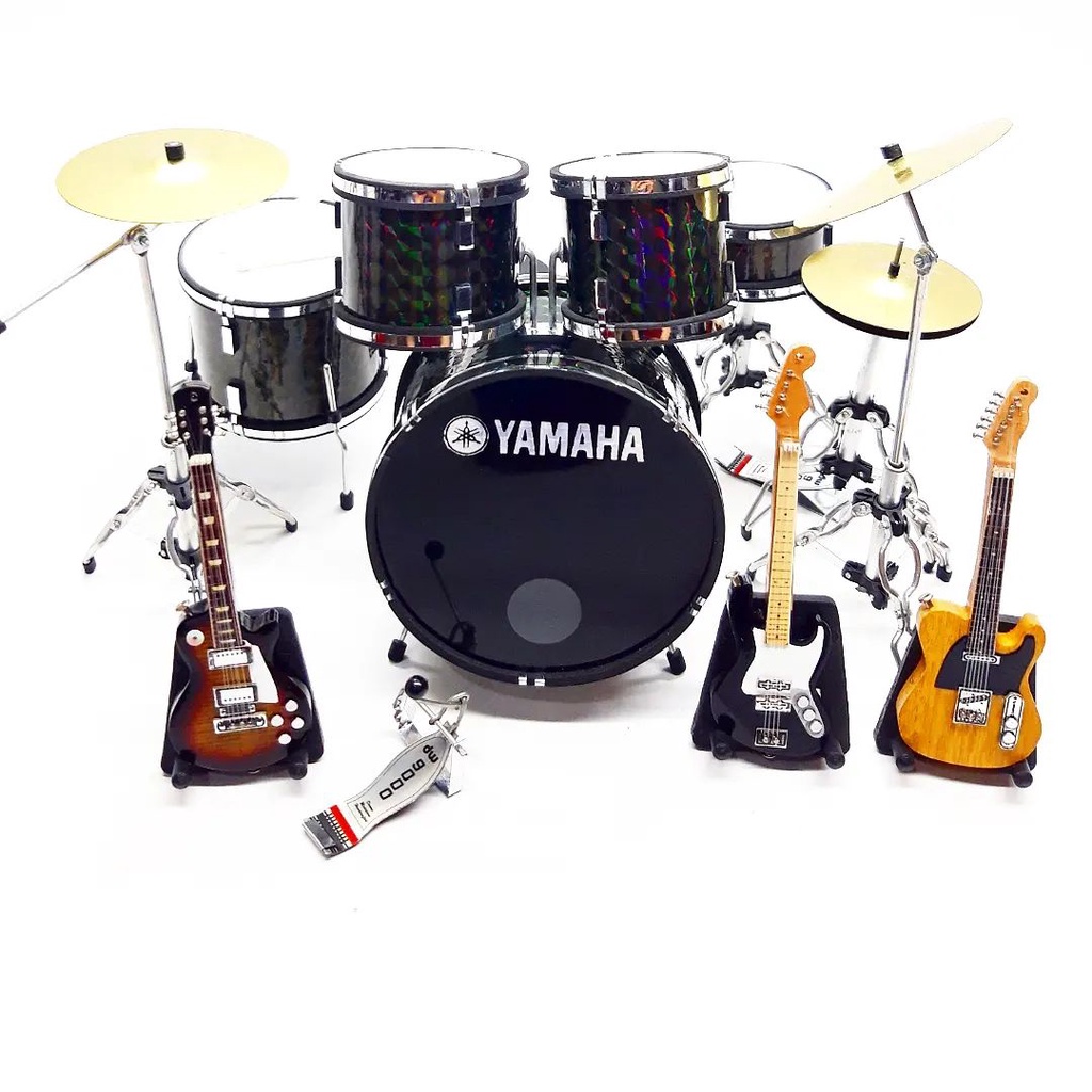 Jual Miniatur Drum Yamaha Dan Gitar Black edition Exclusive kado ...